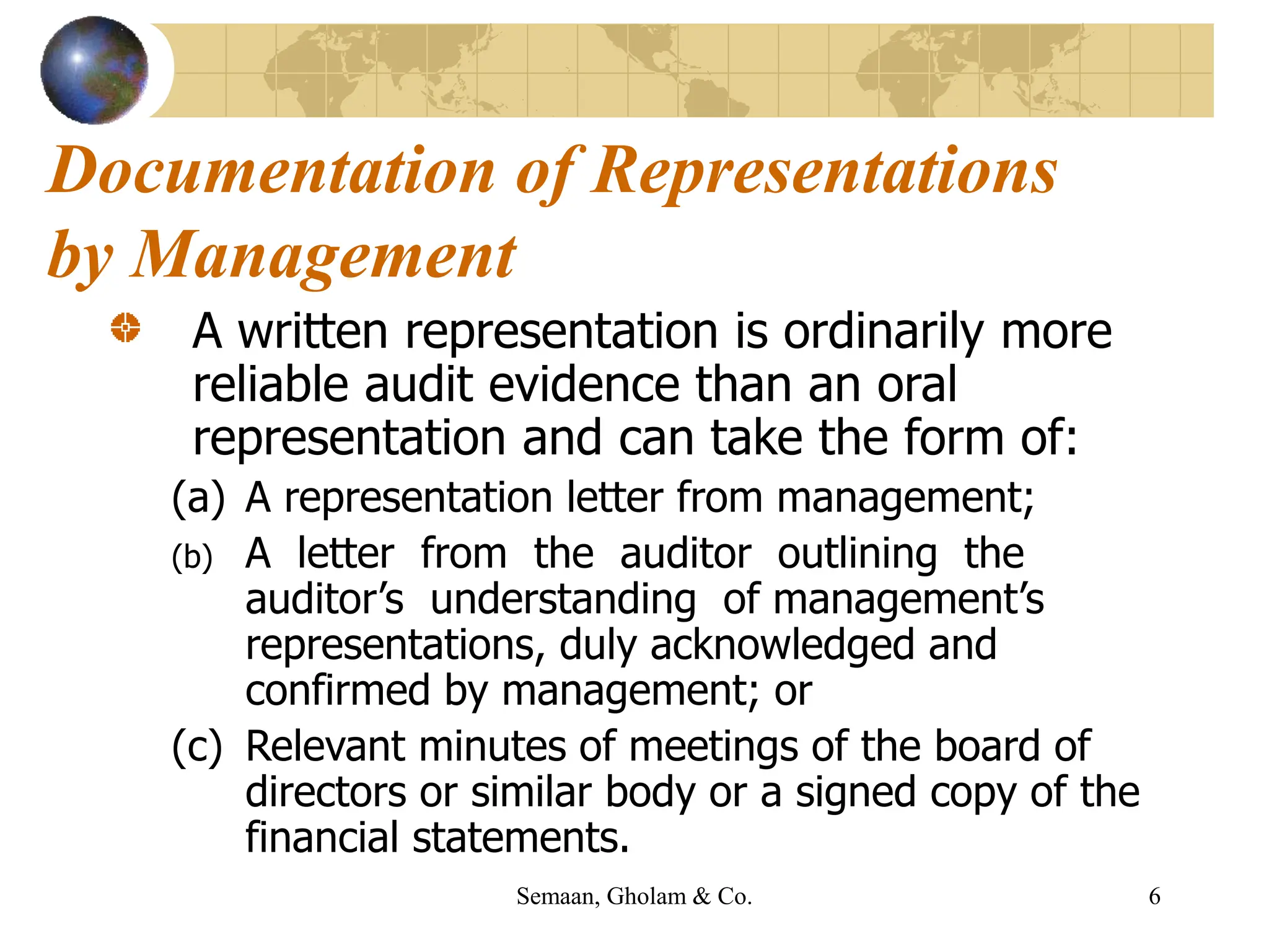 Management Representation International SA .ppt