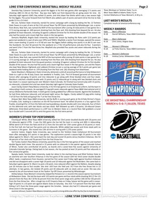 Lone Star Conference Basketball Release | PDF