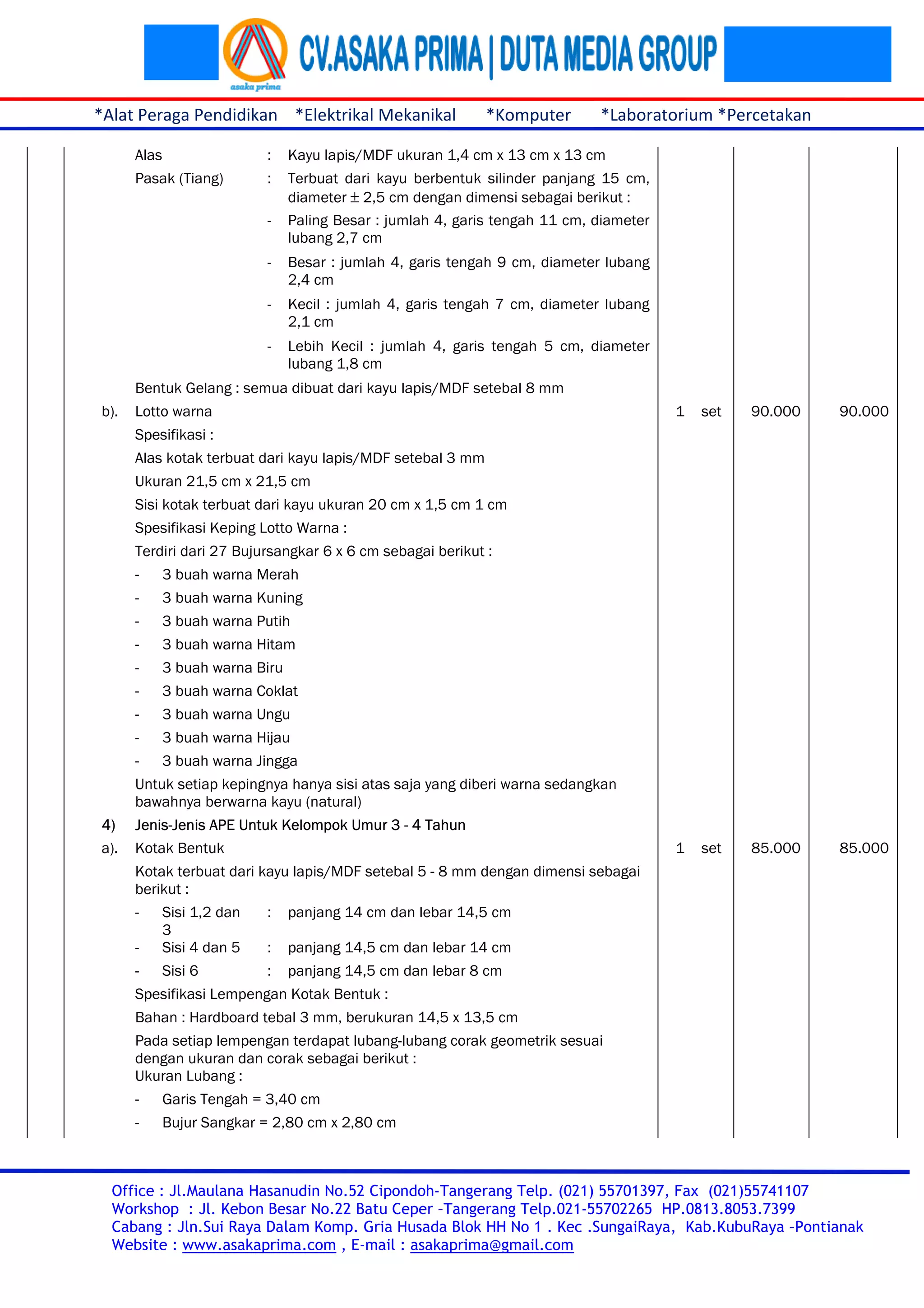 Bkb kit & brosur ape bkb kit 2015 | PDF