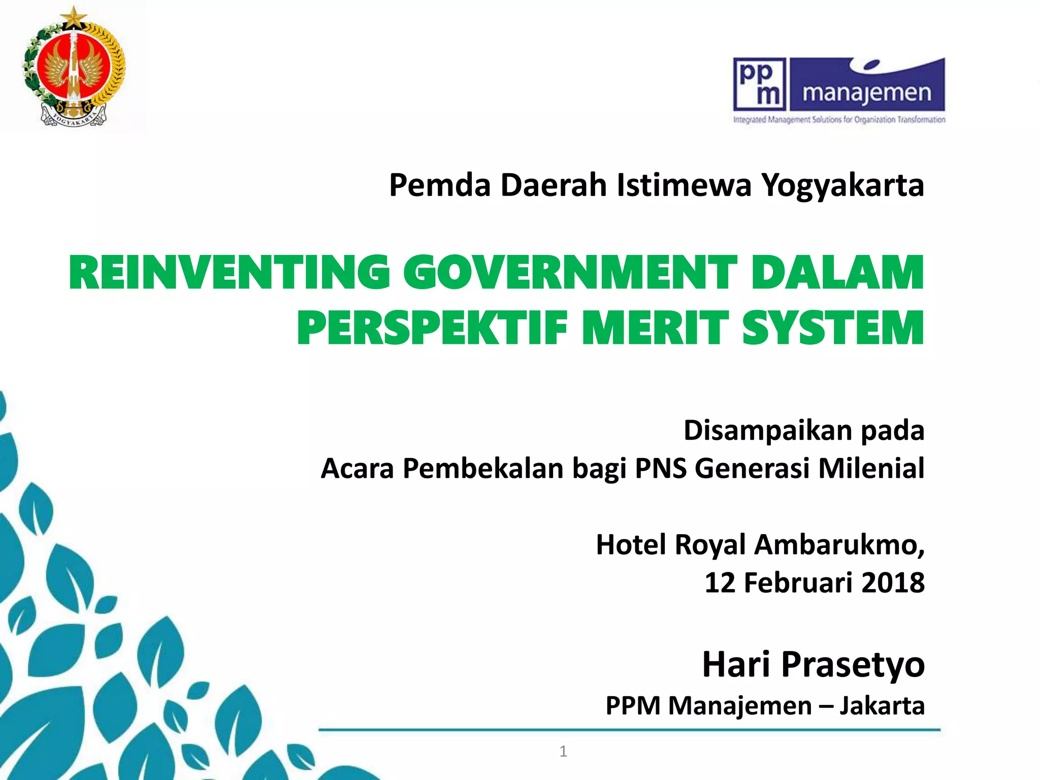 Bkd diy reinventing gov & sistem merit hri | PPT