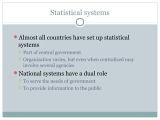 Official Statistics & Statistical Systems | PPT