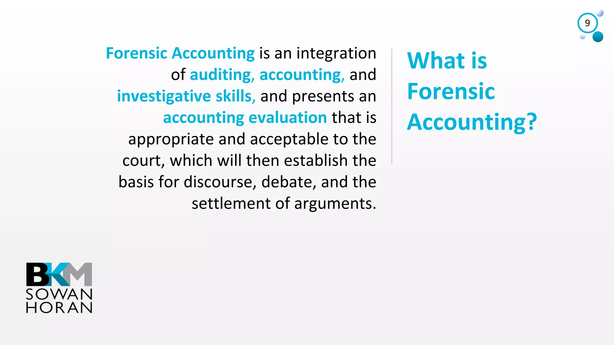 BKMSH Basics of Forensic Accounting | PPTX