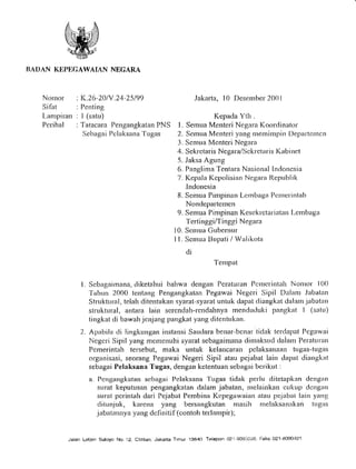 SURAT KEPALA BKN NO.K-26-20V.24-2599 | PDF