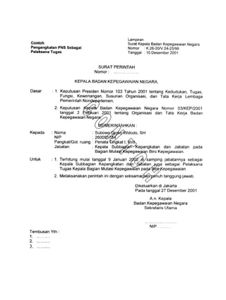 SURAT KEPALA BKN NO.K-26-20V.24-2599 | PDF