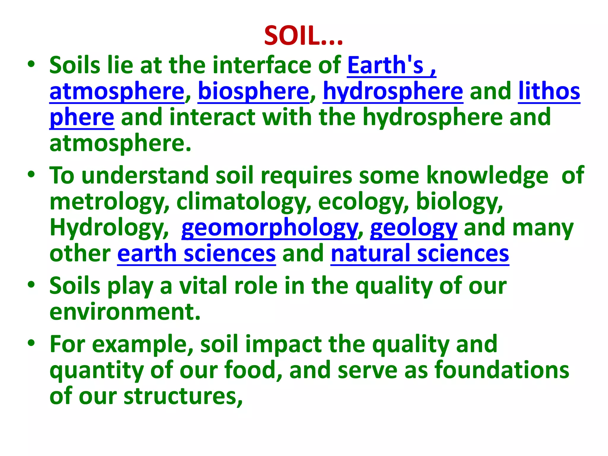 Introduction to soil science | PPTX | Science