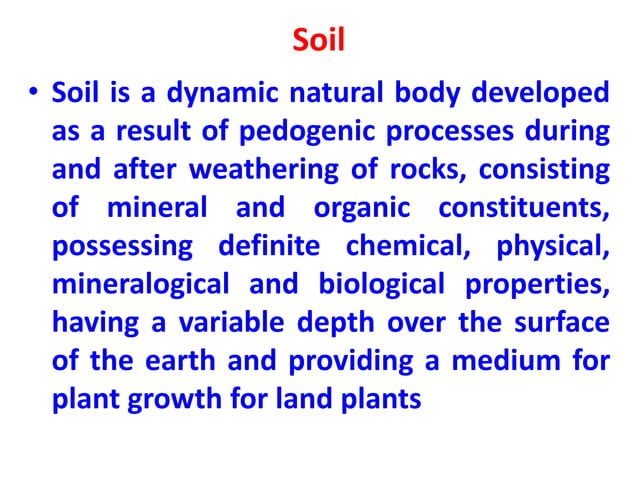 Introduction to soil science | PPTX | Science