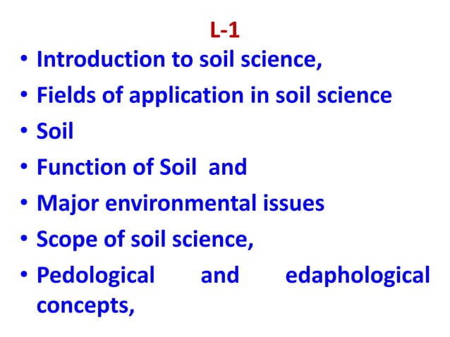 Introduction to soil science | PPTX | Science