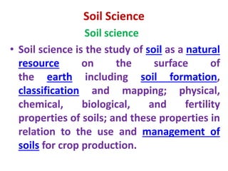 Introduction to soil science | PPTX