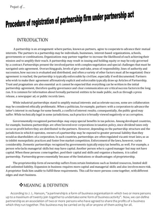 Partnership Firm Registration Procedure