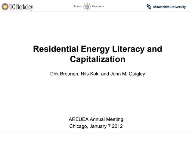 Residential Energy Literacy | PPTX