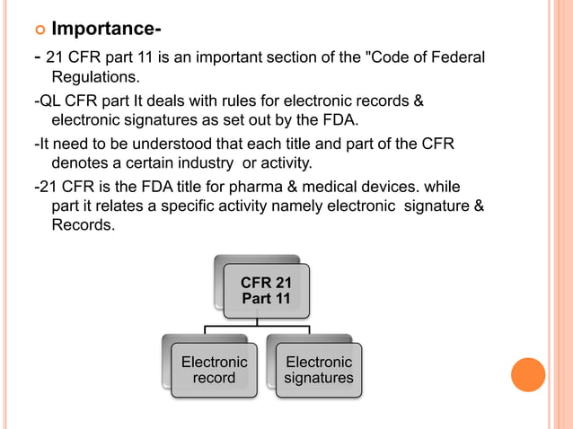 Oshas guidelines, NABL certification & Accrediation, CFR 21 part11 ...