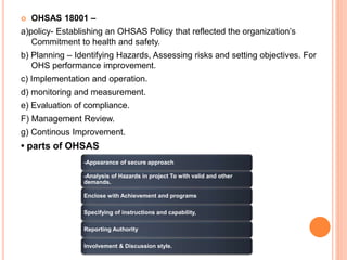 Oshas guidelines, NABL certification & Accrediation, CFR 21 part11 ...