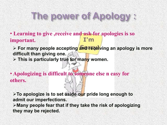 The power of apology | PPT
