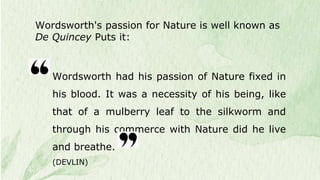 The Element of Nature in Worthworth's Poem | PPTX