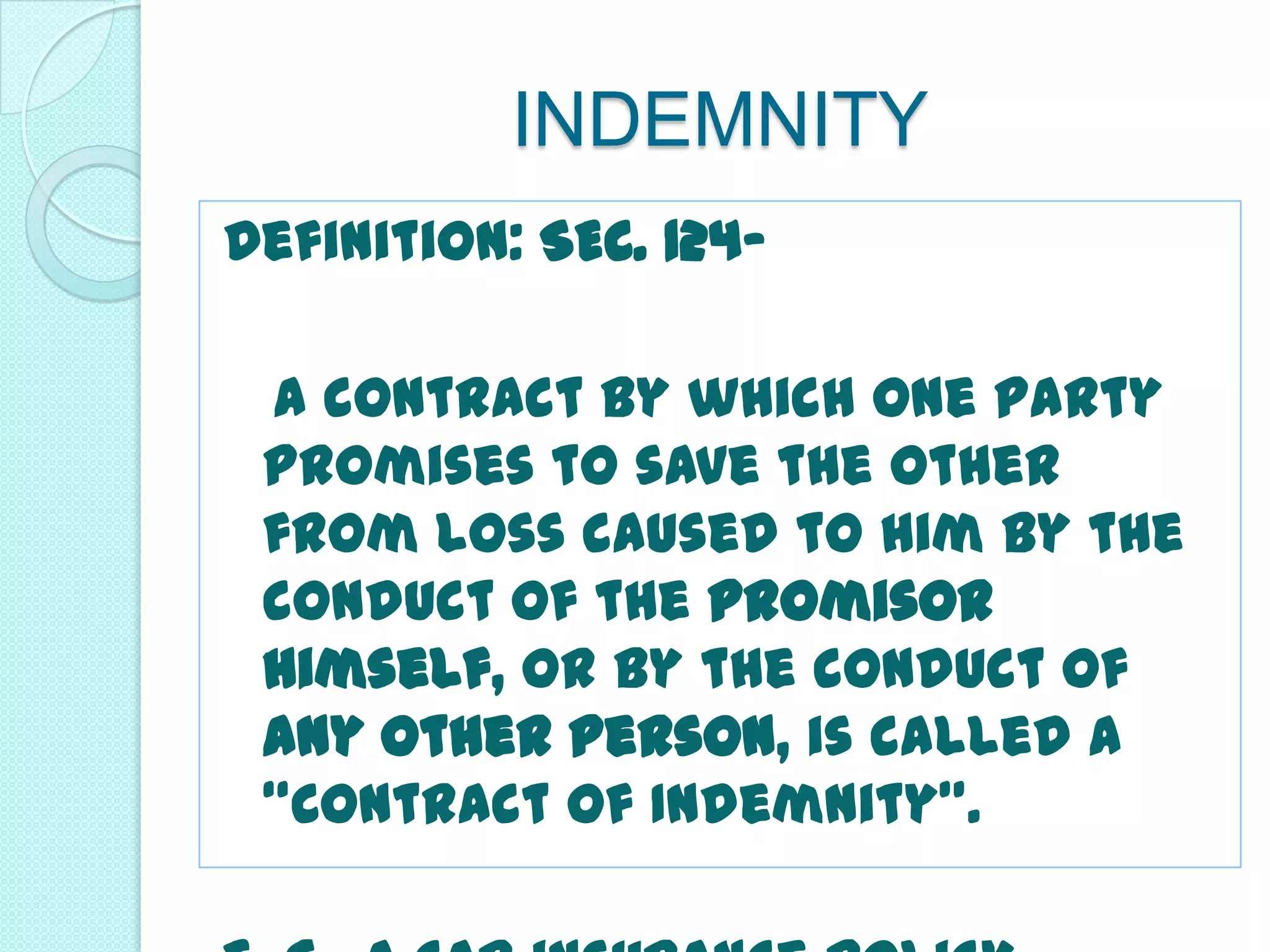 Indemnity & Guarantee | PPTX
