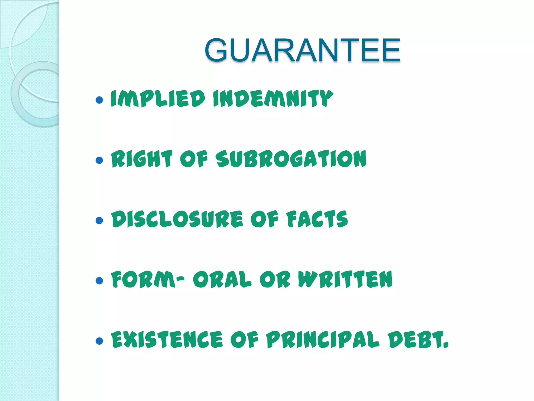 Indemnity & Guarantee | PPTX