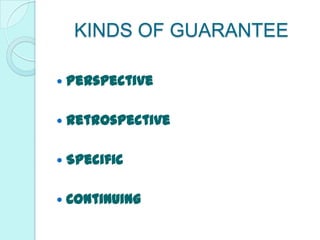 Indemnity & Guarantee | PPTX