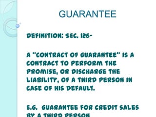 Indemnity & Guarantee | PPTX