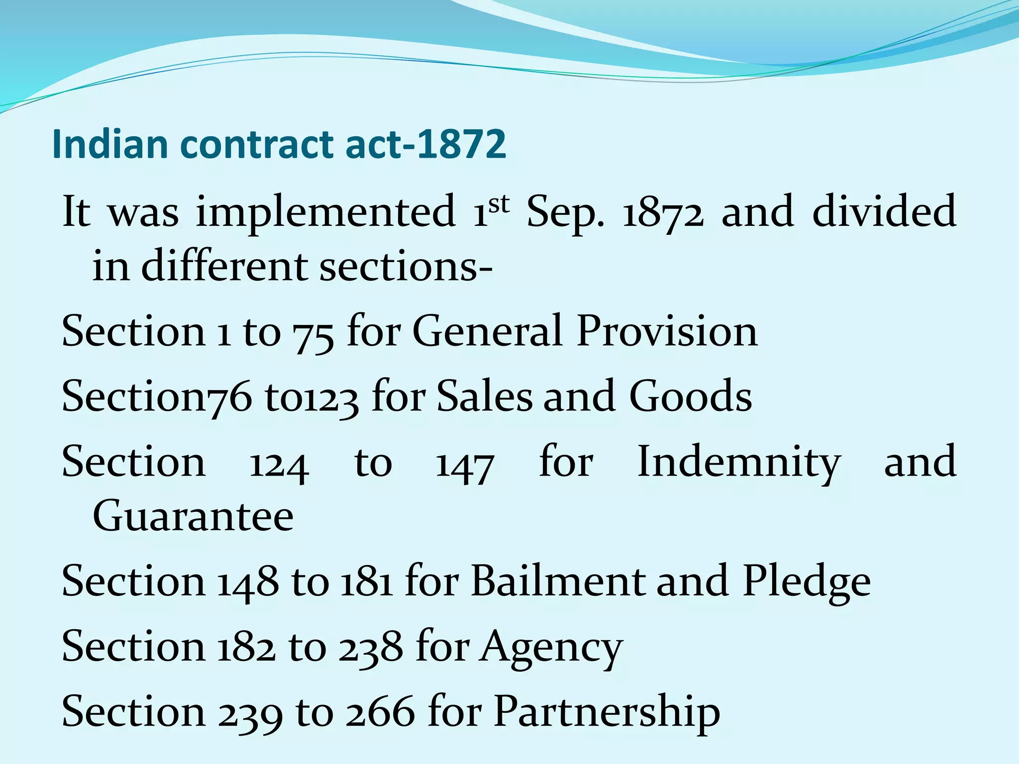 introduction of Indian Contract act 1872 | PPTX | Law