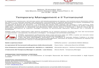 Temporary Management e il Turnaround | PPT