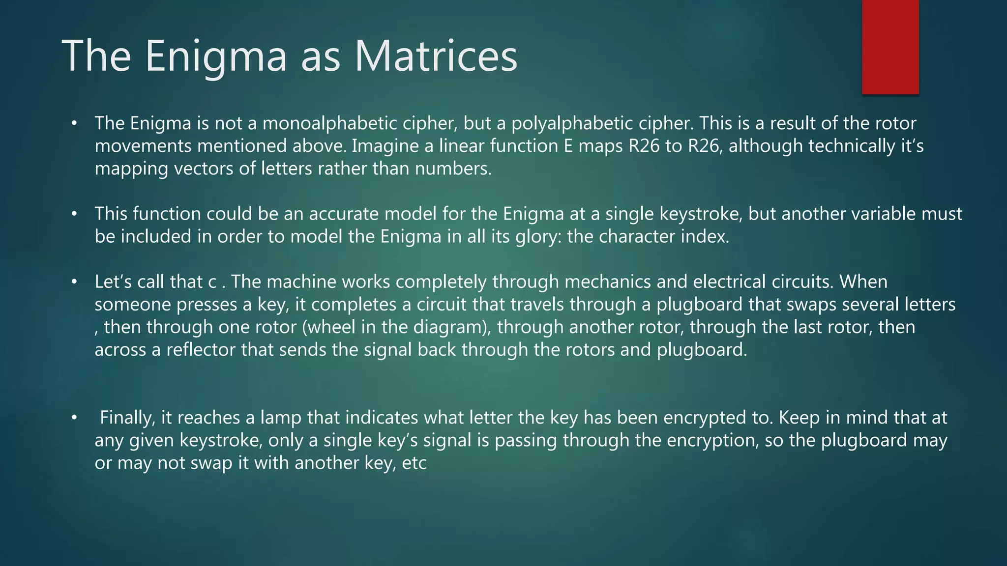 Applications of Linear Algebra: Enigma Machine | PPTX