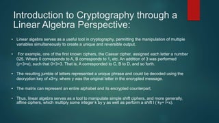 Applications of Linear Algebra: Enigma Machine | PPTX | Physics | Science