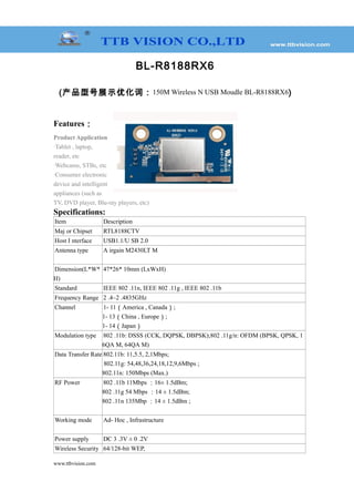 Bl r8188 rx6-specification-www.ttbvs.com | Computer Networking | Computing