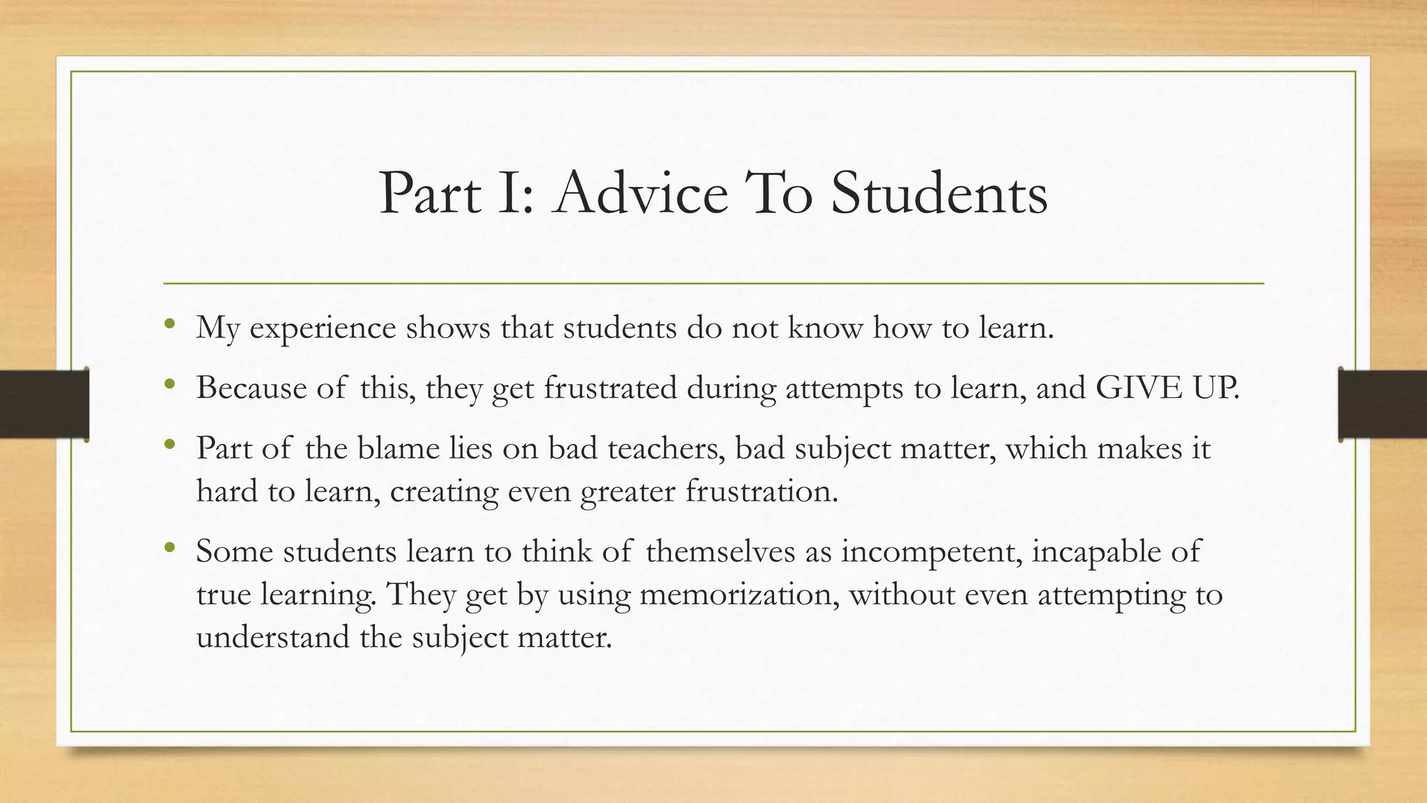 Introductory motivational lecture | PPT