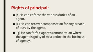 Rights and duties of agent, Principal and Delegation of authority | PPTX