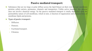 Transport across the cell membrane | PPTX