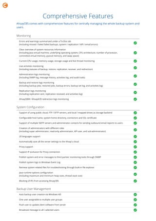 Ahsay Backup Software v7 - Datasheet | PDF | Cloud Computing | Internet