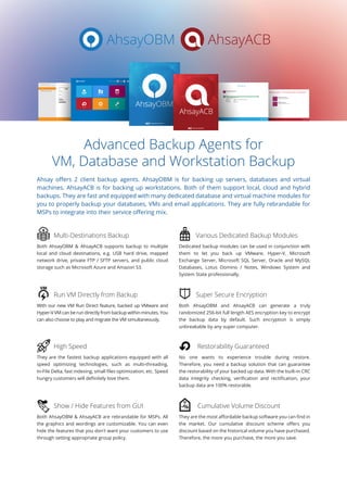 Ahsay Backup Software v7 - Datasheet | PDF | Cloud Computing | Internet