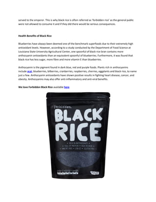 Black rice – more antioxidants than blueberries + superfood black rice ...