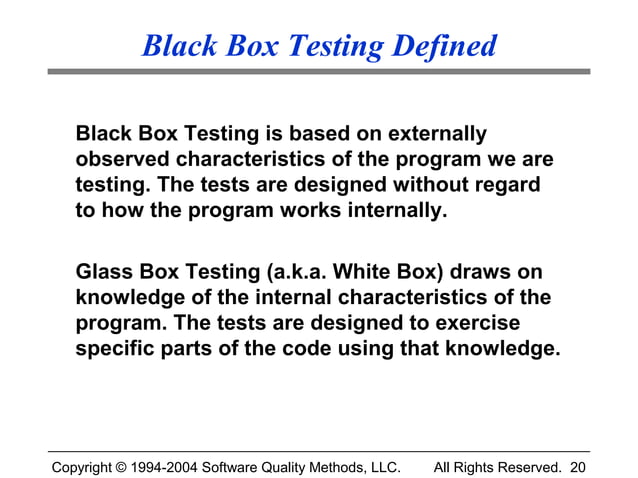 Black box-software-testing-douglas-hoffman2483 | PPT