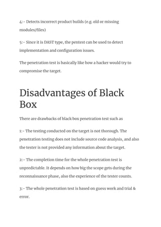 Black-Box Penetration Testing_ Advantages, Disadvantages, Techniques ...