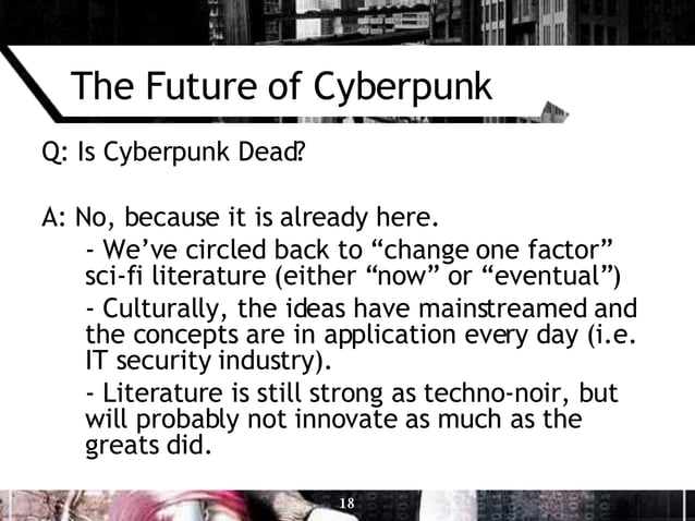 Black Ice & Mirrorshades: An Introduction to Cyberpunk | PPT