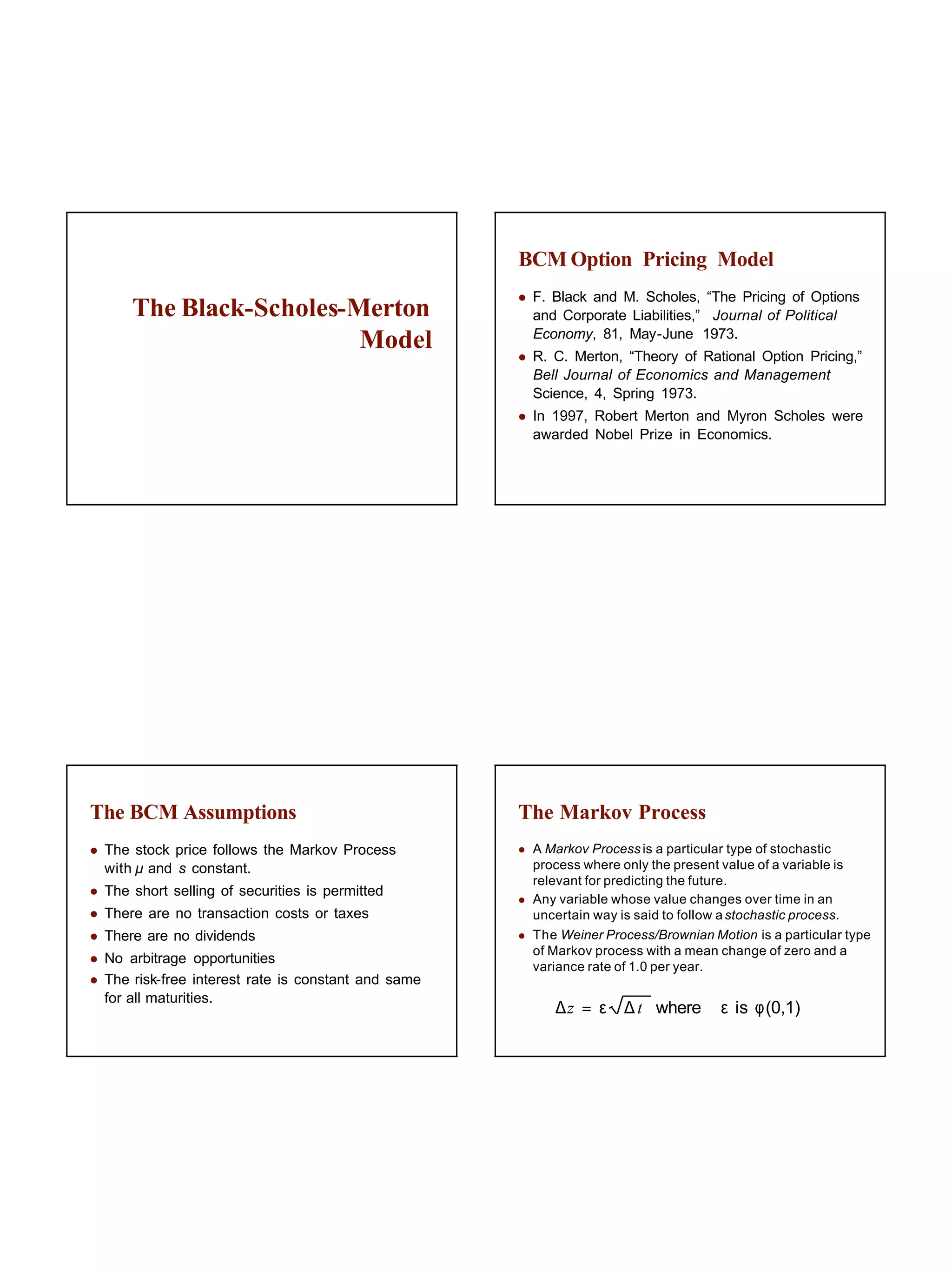 Black scholes model | PDF