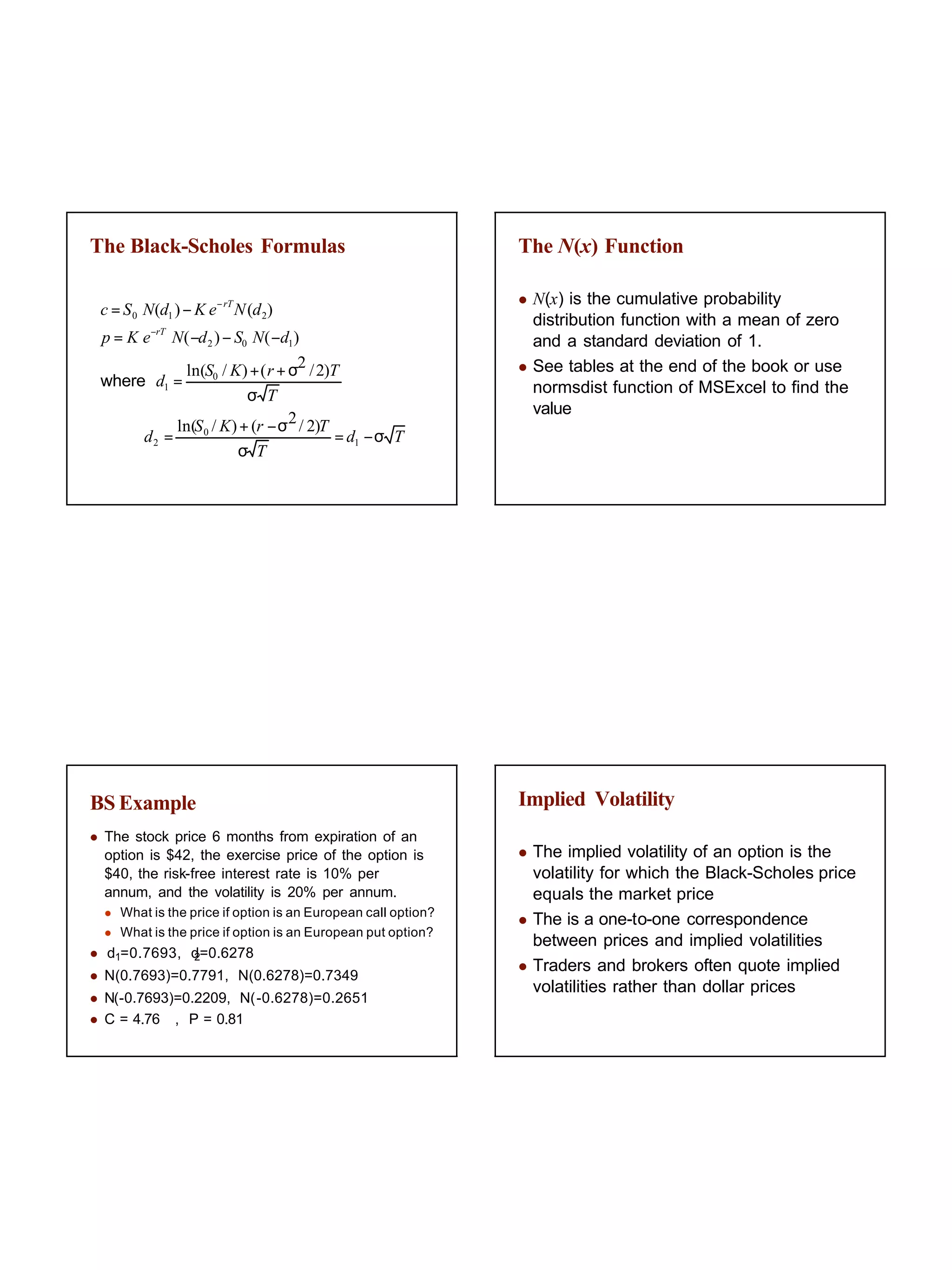 Black scholes model | PDF