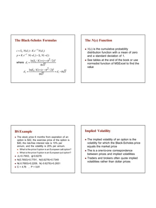 Black scholes model | PDF