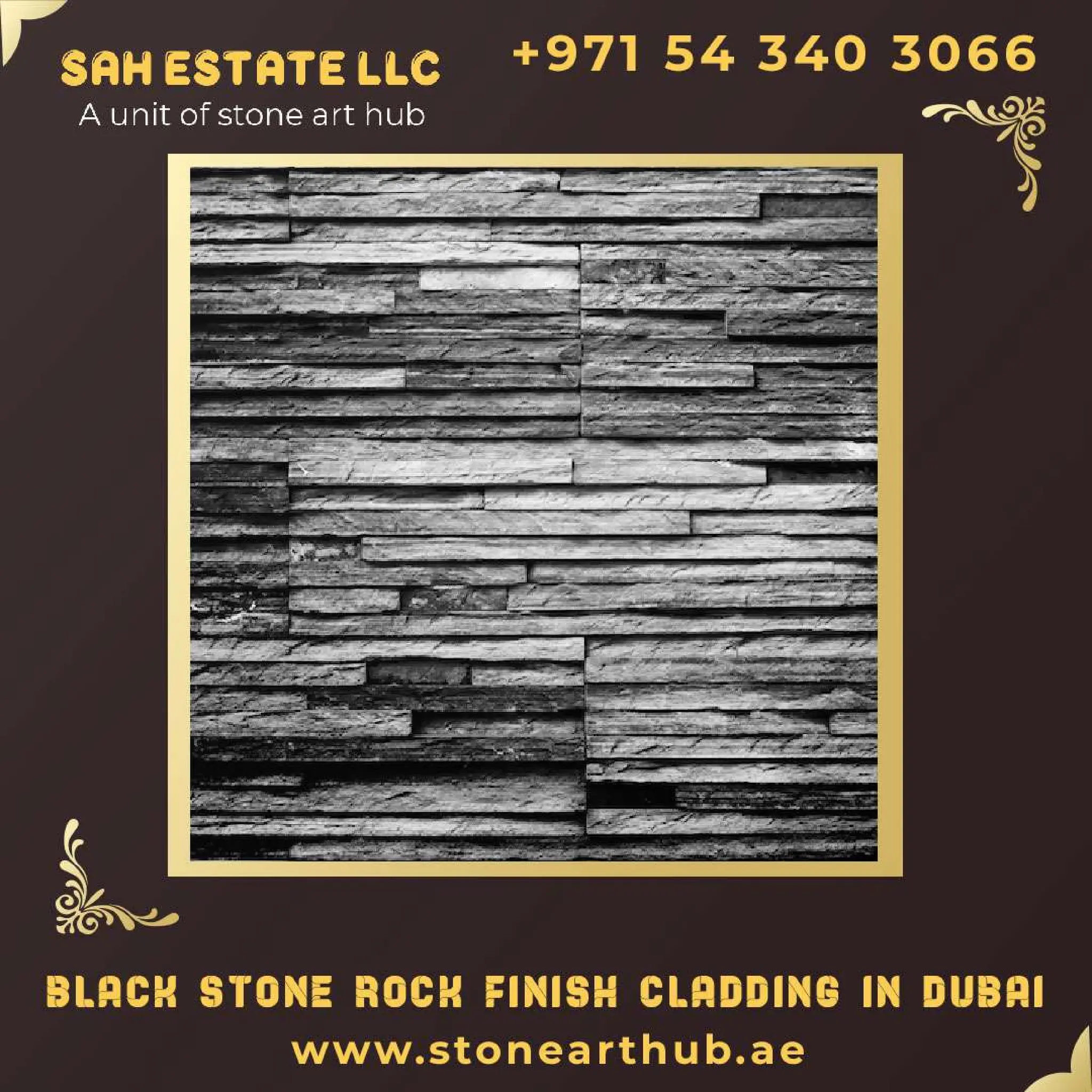 Black Stone Rock Finish Cladding In Dubai - ☎ +971 54 340 3066 | PDF