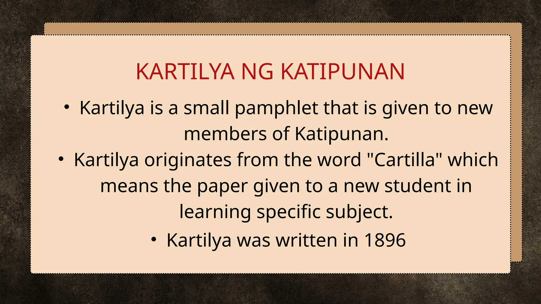 The Kartilya ng Katipunan KKK ( Kataastaasan, Kagalanggalangang ...