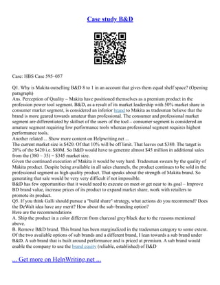 Black And Decker Case Study Analysis | PDF