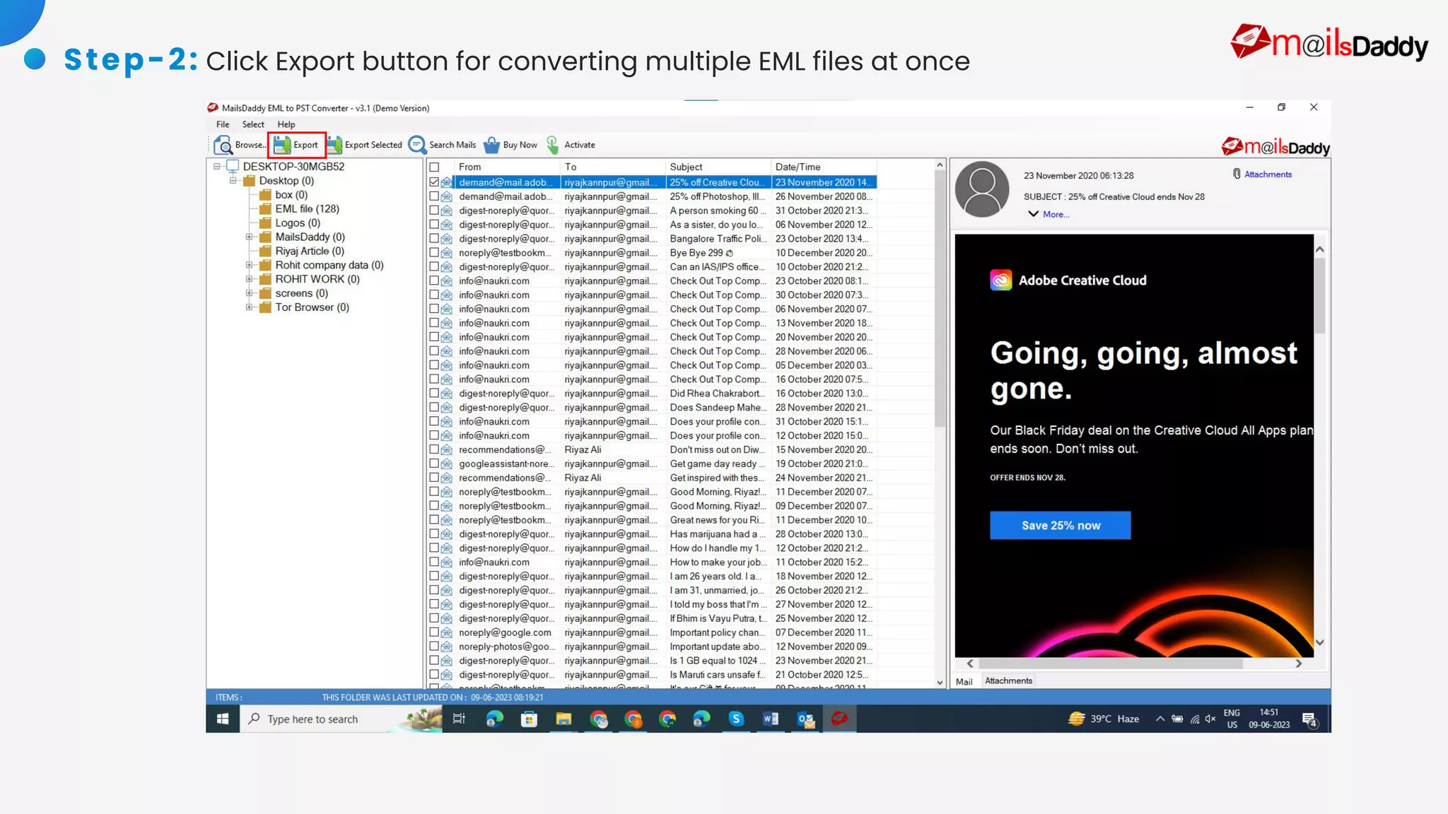 How to export EML files into Outlook PST formats? | PPT