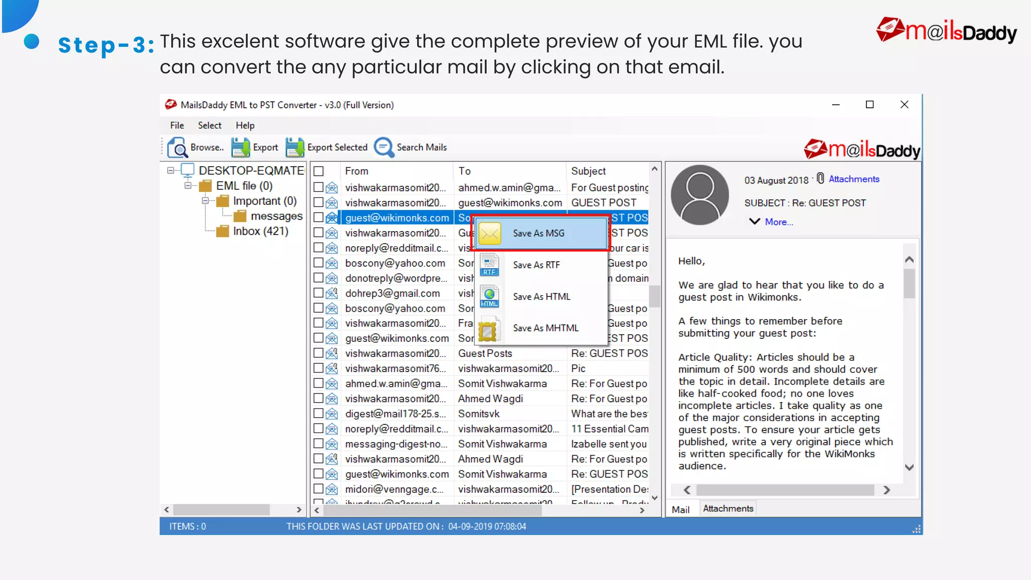 How to export EML files into Outlook PST formats? | PPT