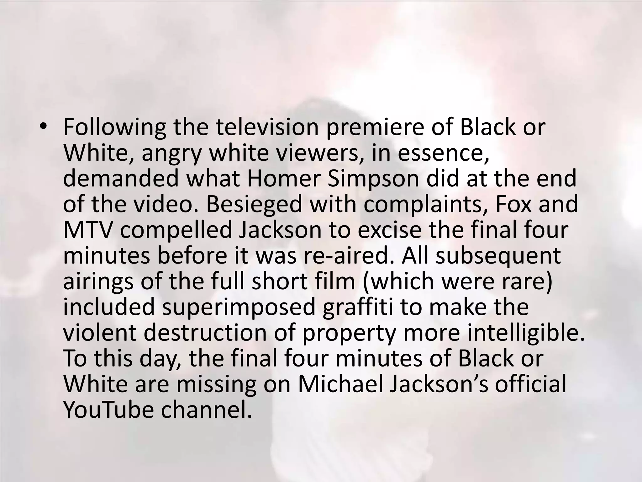 Michael Jackson - Black or White analysis | PPTX