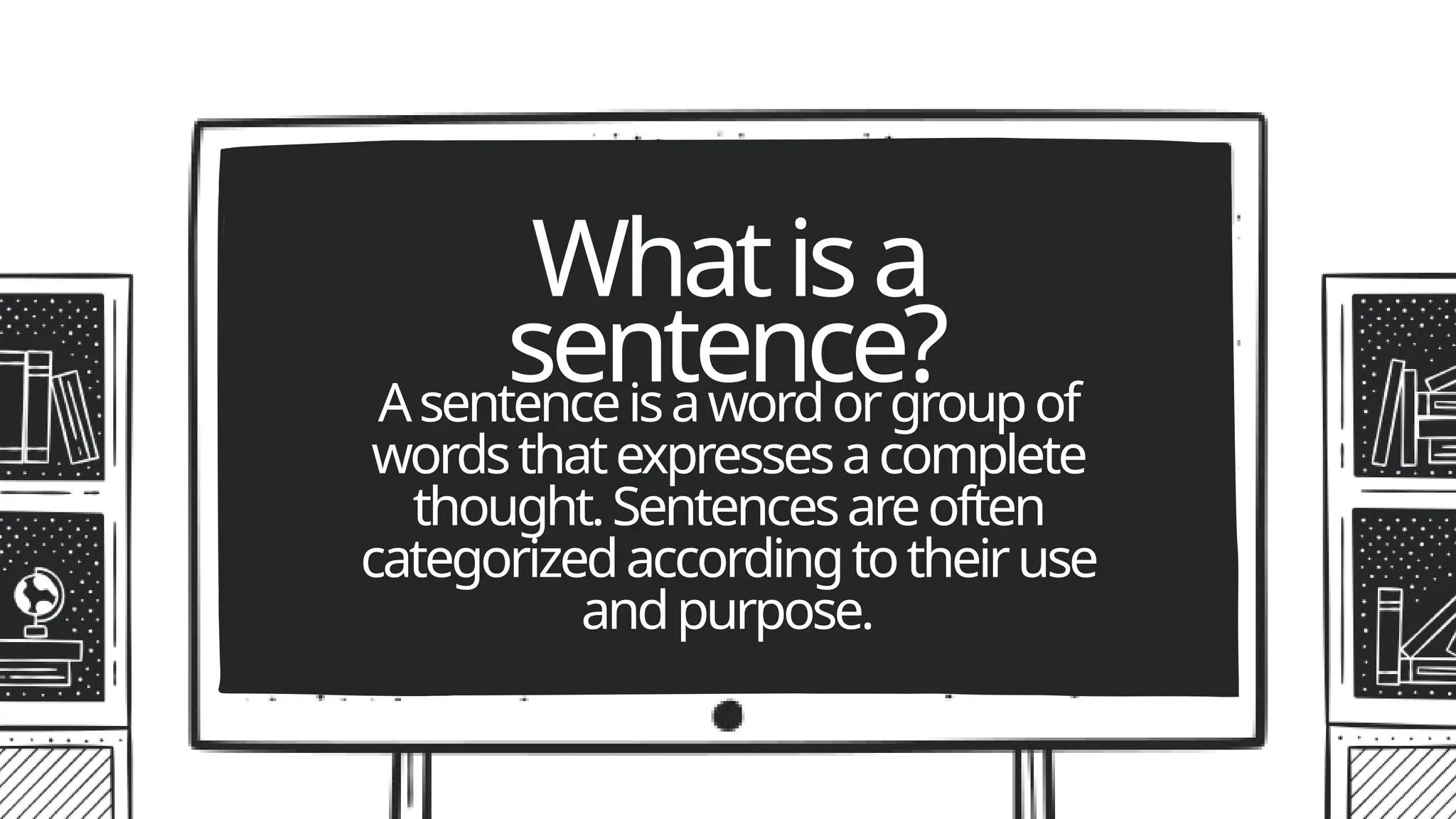 Black and White Types of Sentences Presentation.pptx