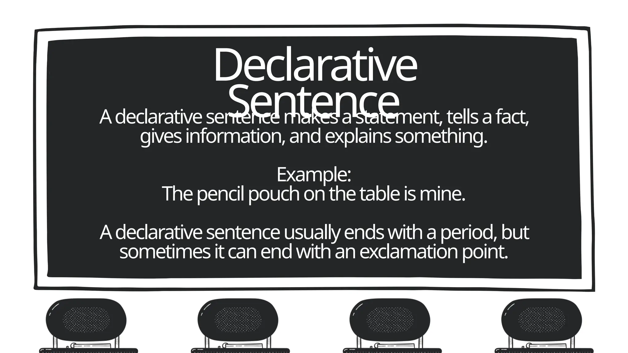 Black and White Types of Sentences Presentation.pptx