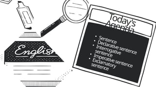 Black and White Types of Sentences Presentation.pptx