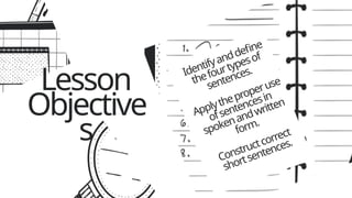 Black and White Types of Sentences Presentation.pptx