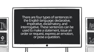 Black and White Types of Sentences Presentation.pptx
